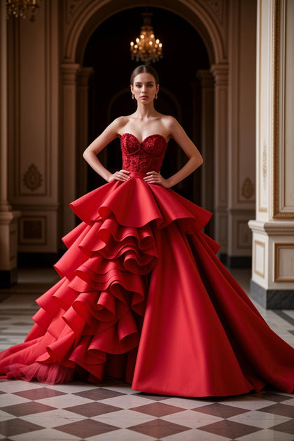Alora Red Gown | Amelie Baku Couture