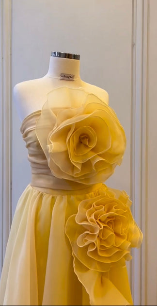 Handmade Rose Couture Gown | Amelie Baku Couture